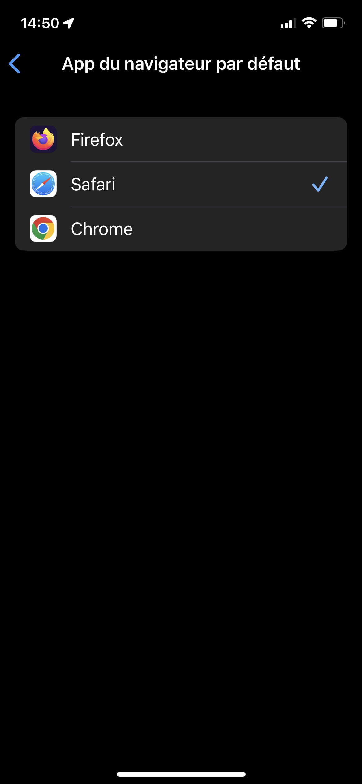Modifier le navigateur Web ou l'app de messagerie par défaut dans iOS - Agnosys
