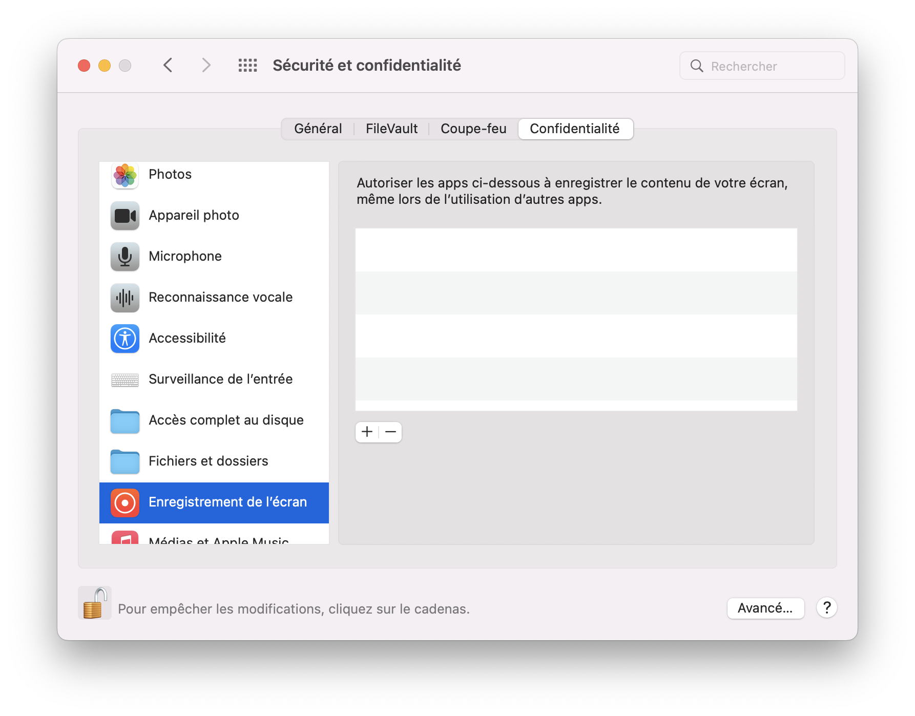 Autoriser les logiciels de visioconférence à partager l'écran de son ...